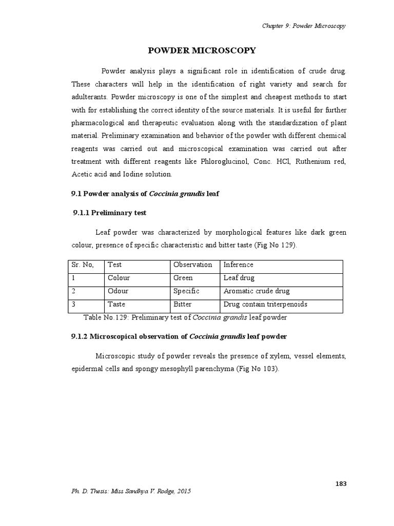 Powder Microscopy of Different Drugs | PDF | Lignin | Leaf