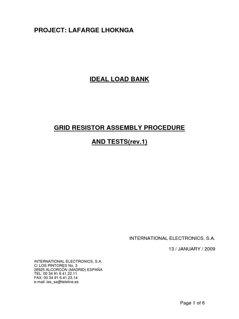 Grid Resistor Assembly Guide | PDF | Resistor | Electrical Resistance ...