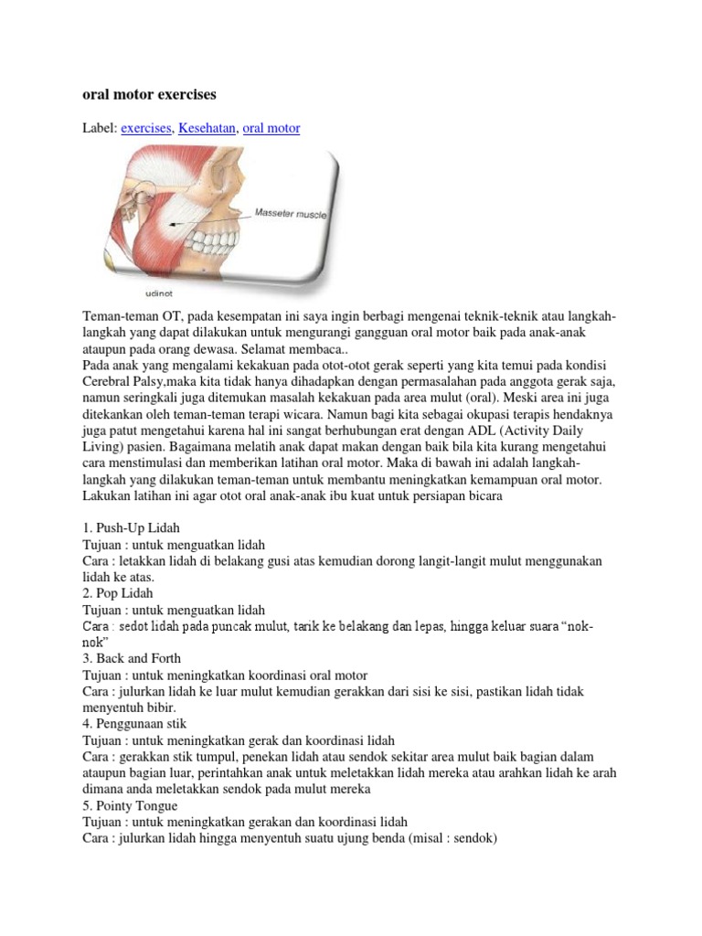 Oral Motor Exercises | PDF