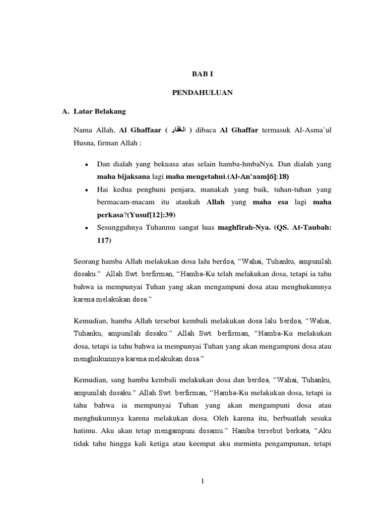 MAKALAH Al Ghaffar | PDF | Agama & Spiritualitas