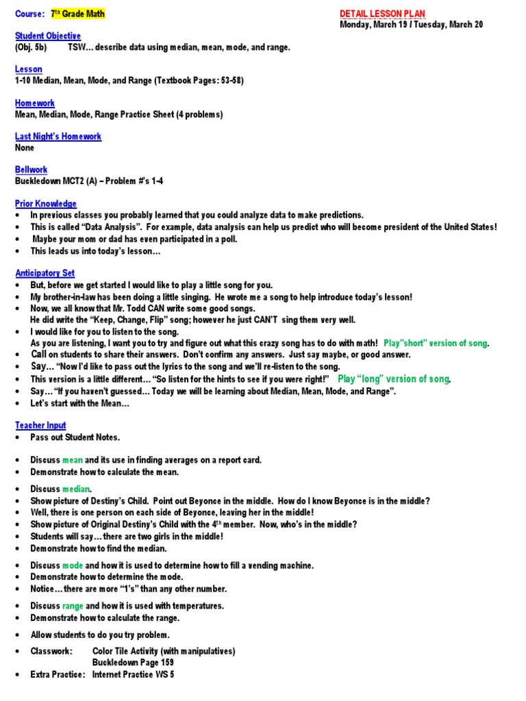 Mean Median Mode Range Song