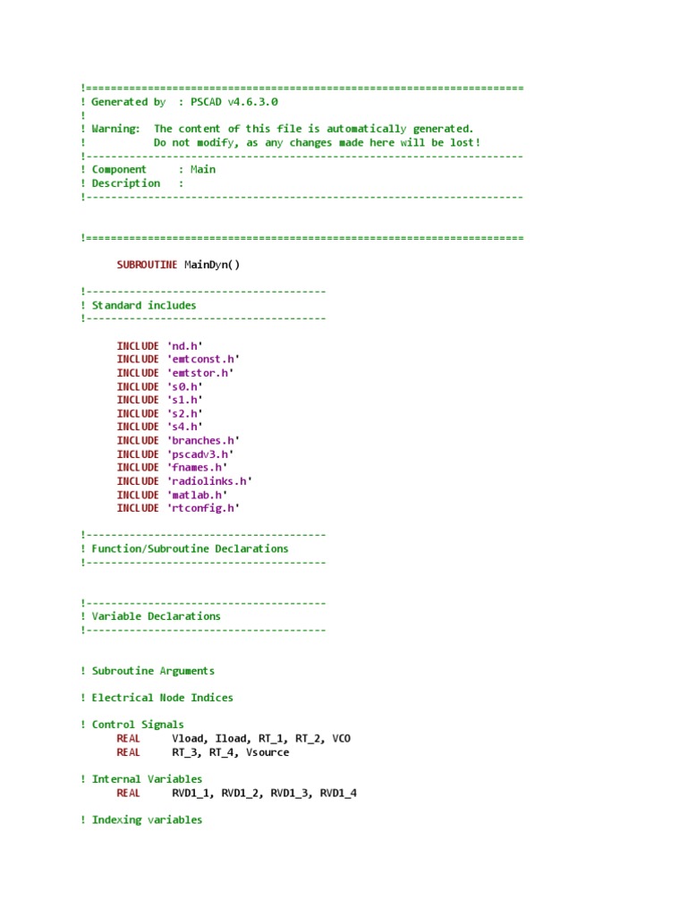 Fortran Code For Rectifier PSCAD | PDF | Power Electronics | Subroutine