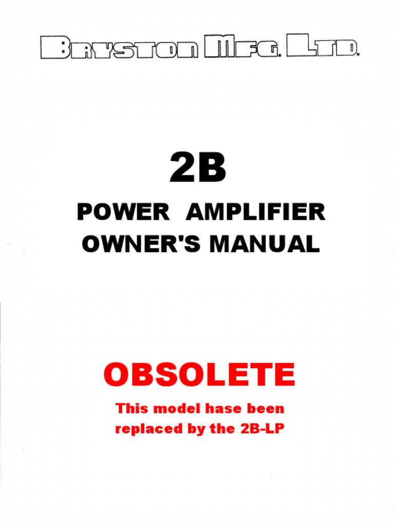 Power Amplifier Owner'S Manual: Obsolete | PDF | Business