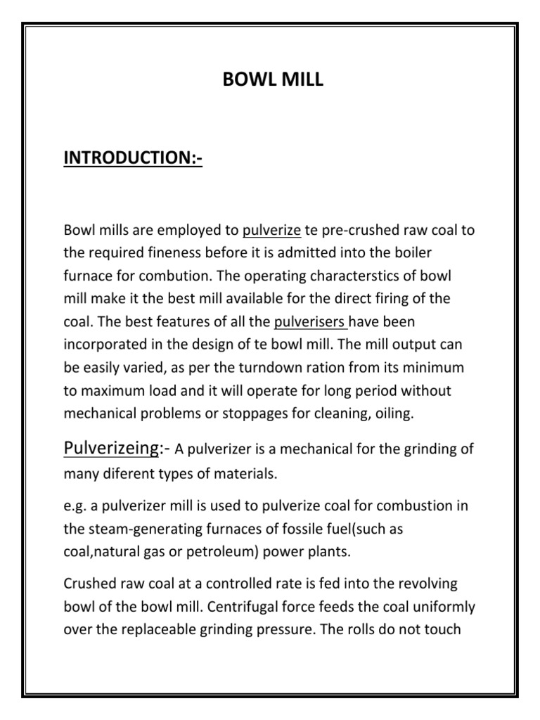 Bowl Mill | PDF | Machines | Energy Technology