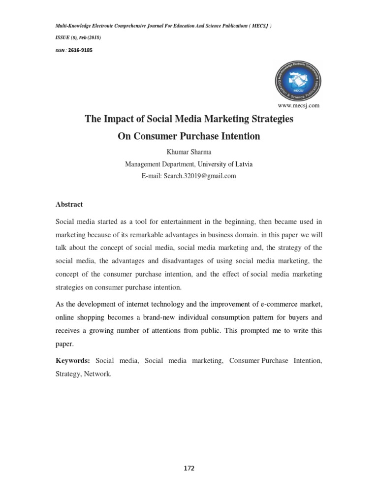 The Impact of Social Media Marketing Strategies 5 | PDF | Social Media ...