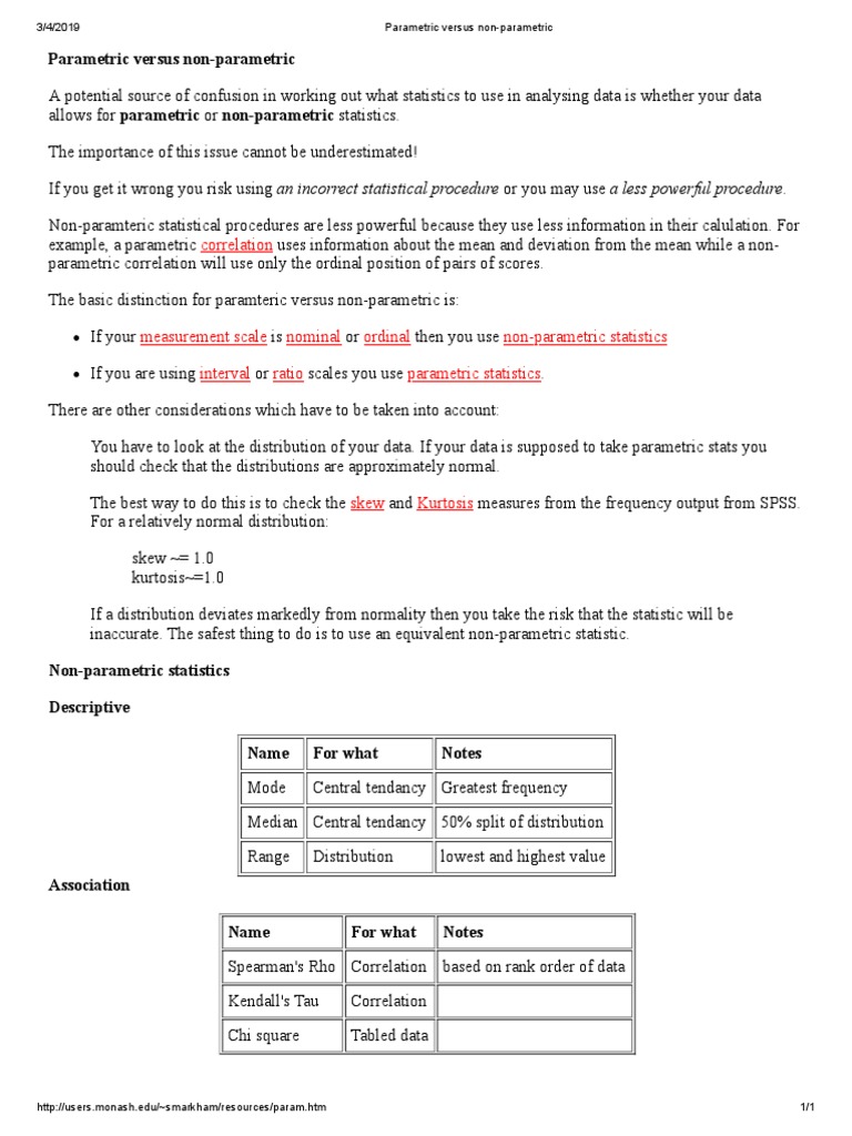 Correlation: Parametric Versus Non-Parametric | PDF | Skewness ...