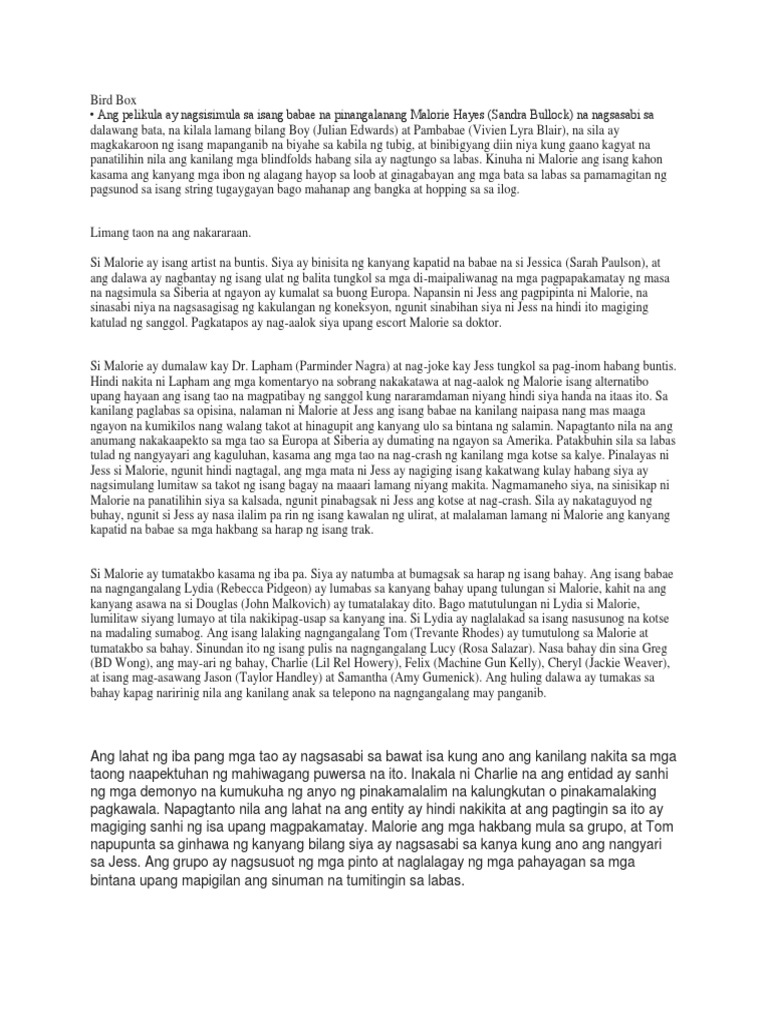 Bird Box Tagalog | PDF