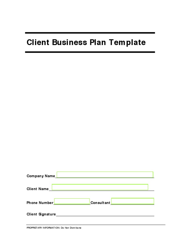 Client Business Plan Template: Com Pany Nam e | PDF | Strategic ...