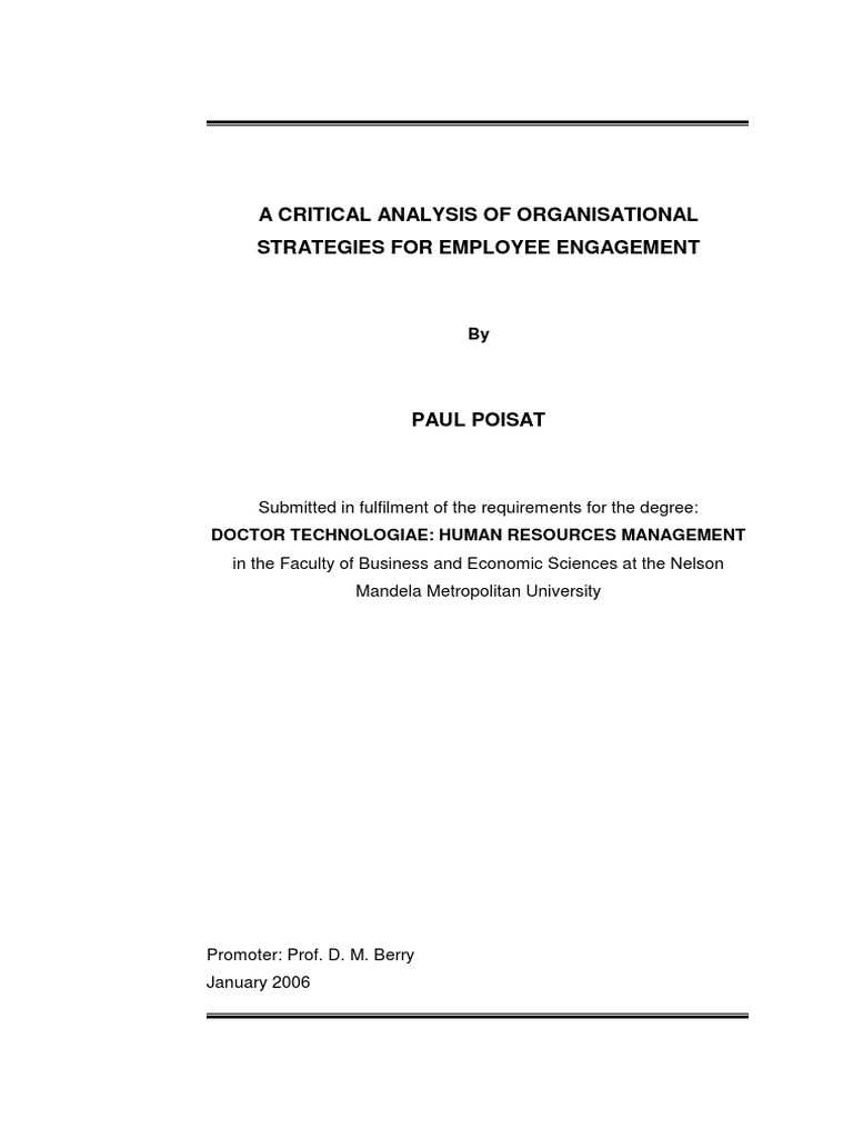 Employee Engagement Paper PDF | PDF | Employment | Motivation