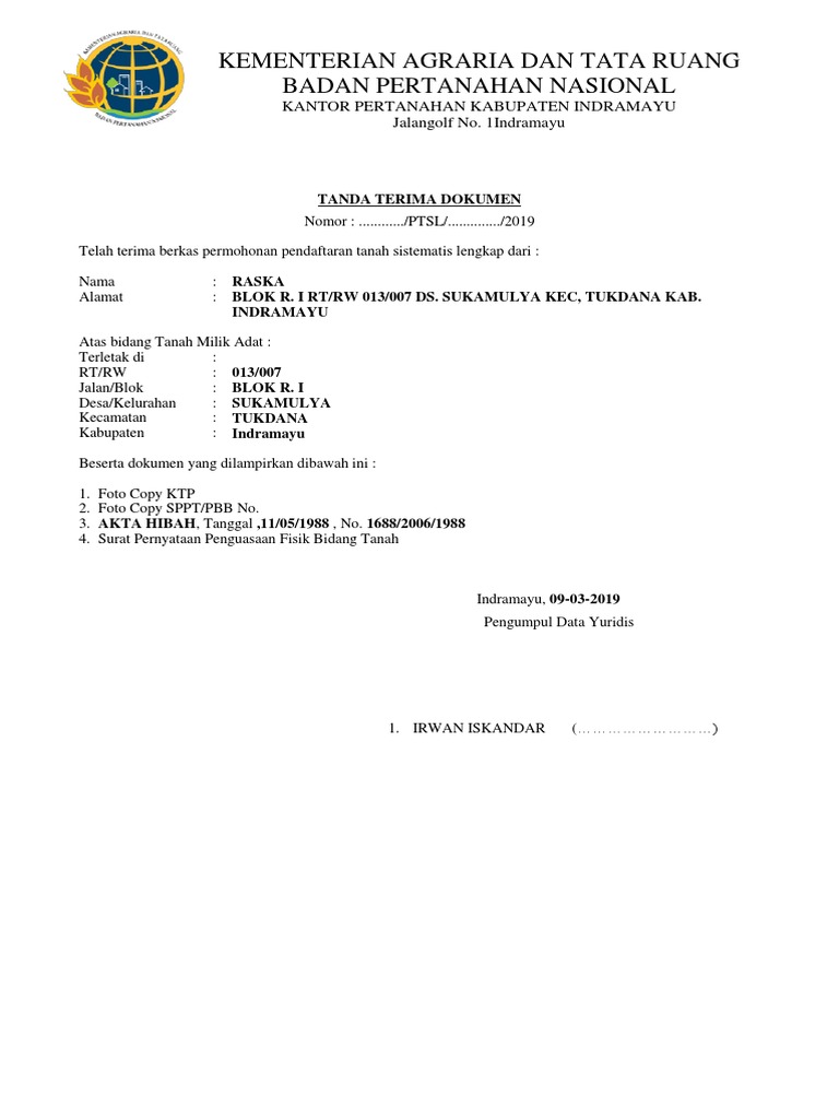 Warkah Berkas Permohonan (2 Riwayat) | PDF