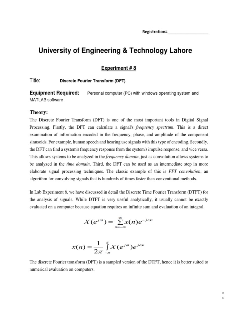 Lab 9 | PDF | Discrete Fourier Transform | Fourier Analysis