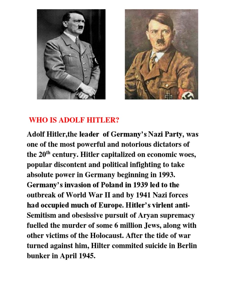 Who Is Adolf Hitler | PDF
