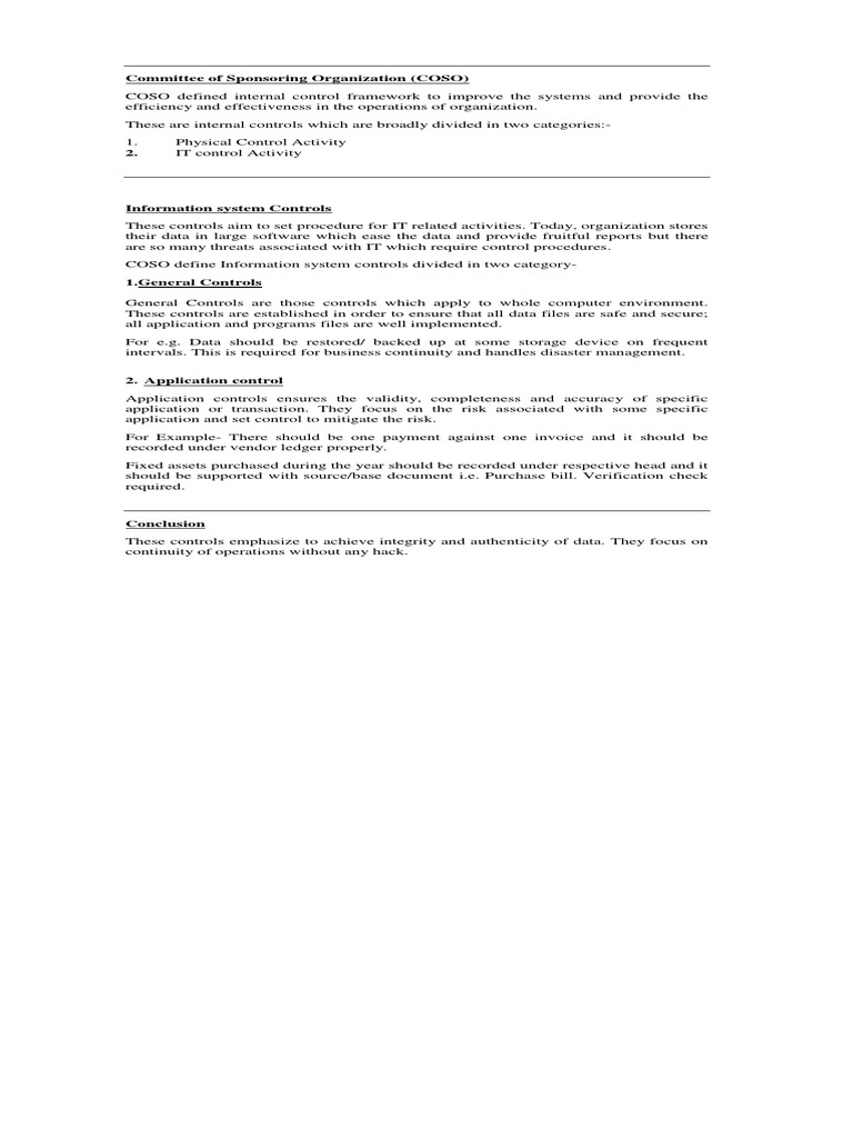 Information System Controls | PDF | Finance & Money Management