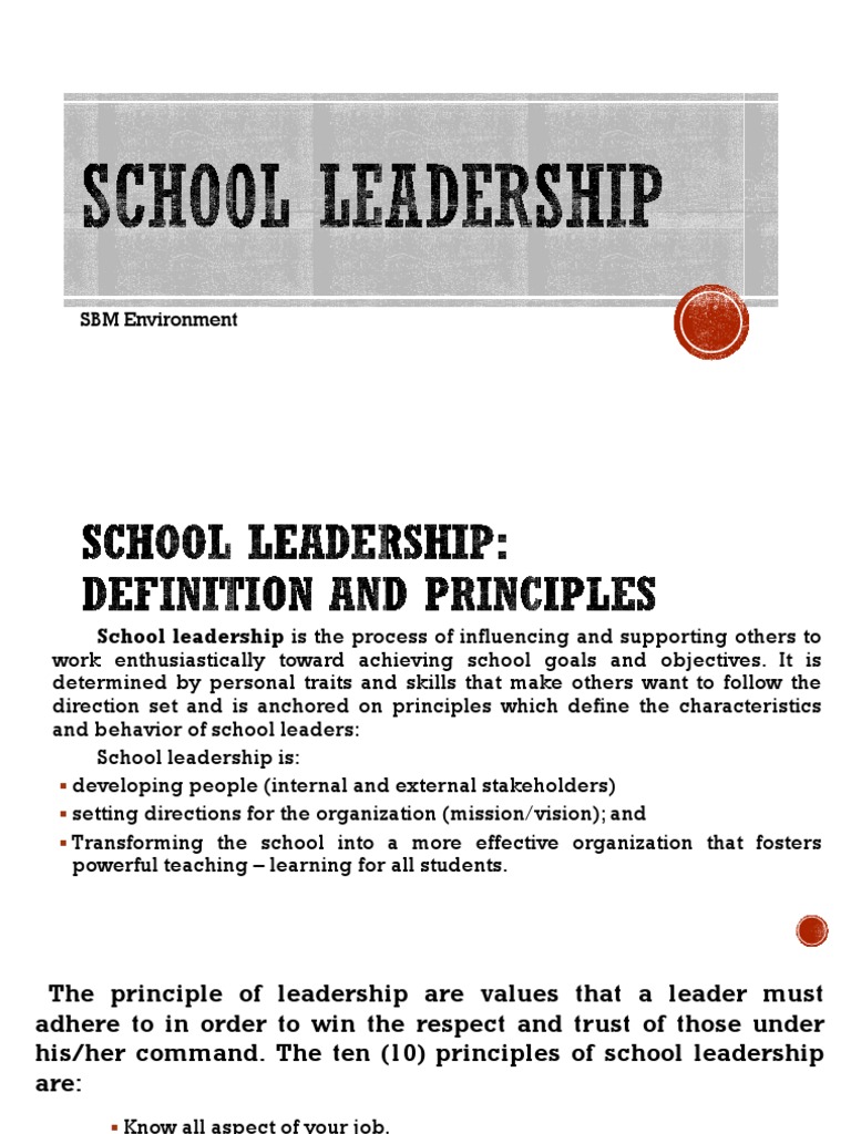 School Leadership | PDF | Leadership | Teachers