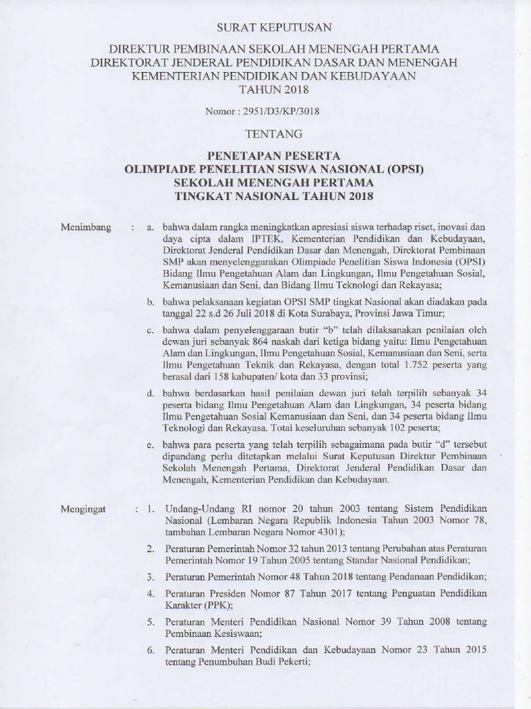 SK Finalis Opsi 2018 | PDF