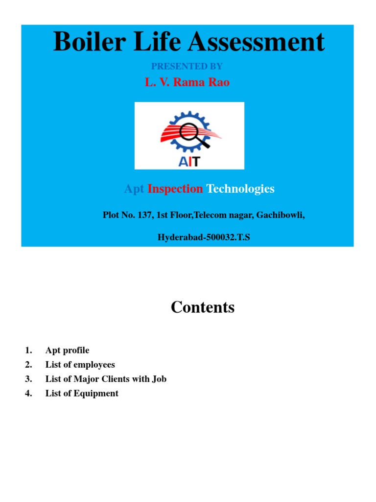 Boiler Life Assessment: L. V. Rama Rao | PDF | Nondestructive Testing ...