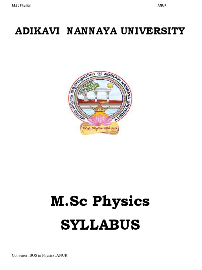 Aknu Syllabus | PDF | Equations Of Motion | Lagrangian Mechanics