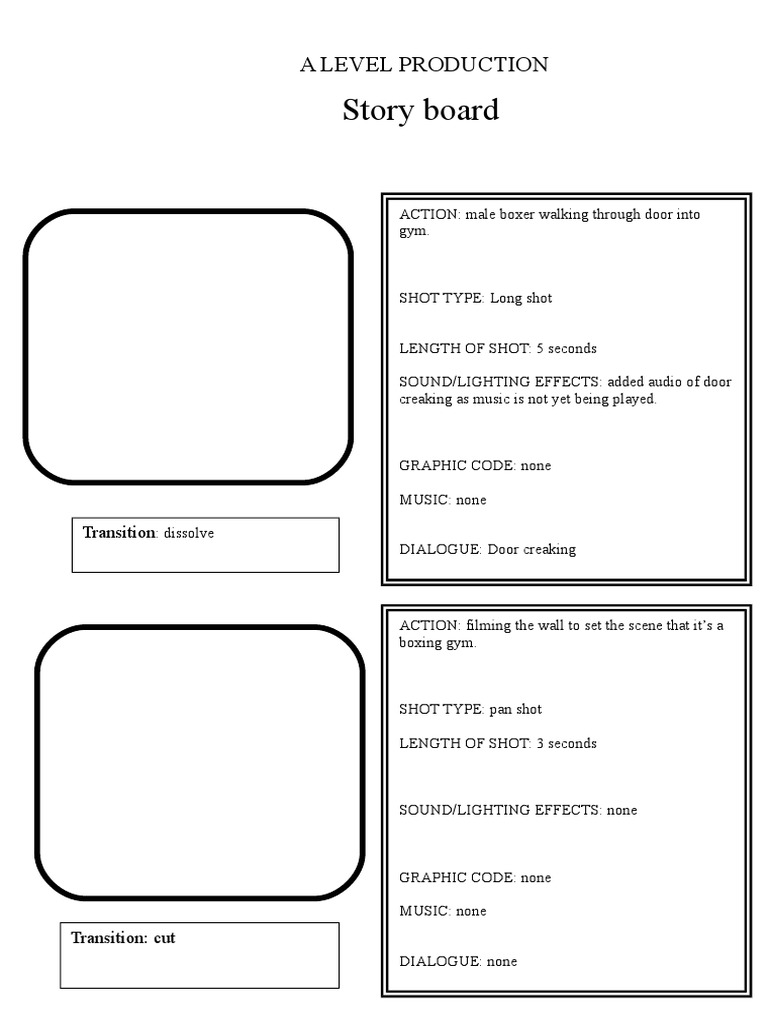 A LEVEL Production Storyboard | PDF | Leisure