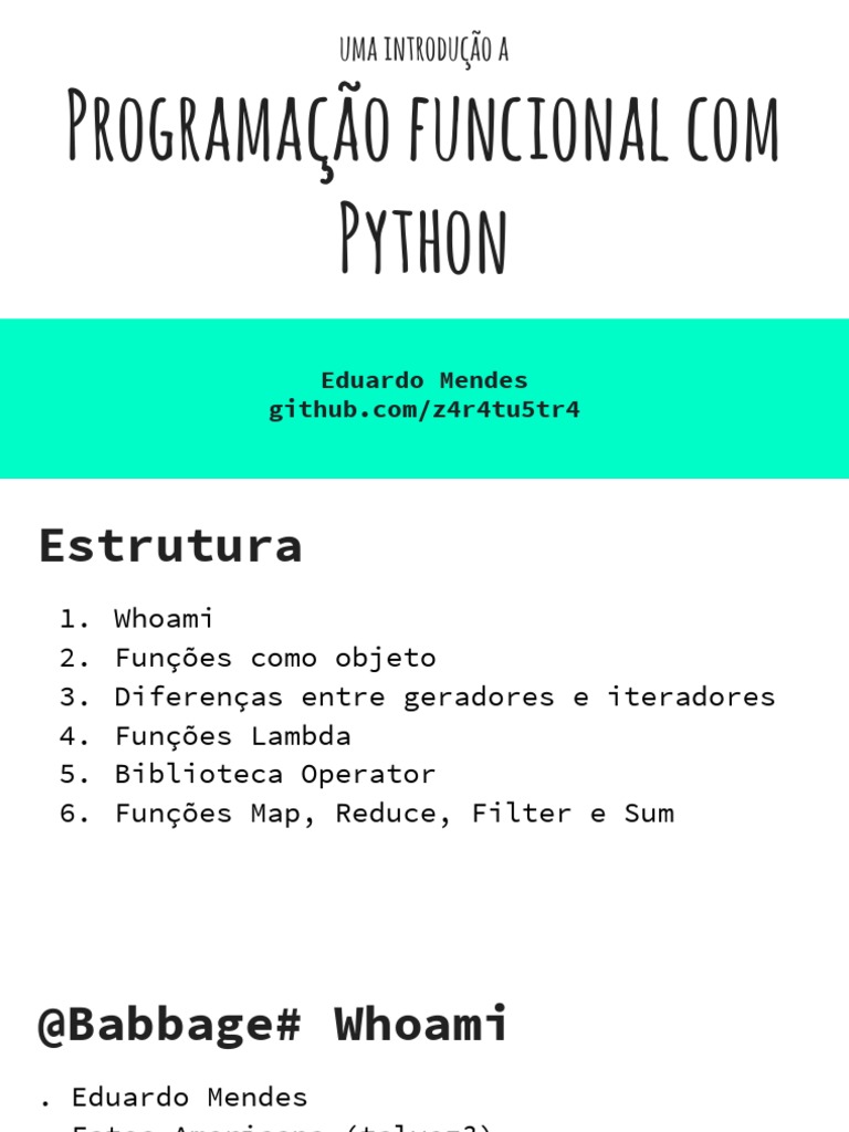 Python Funcional | PDF | Python (linguagem de programação) | Modelos de ...