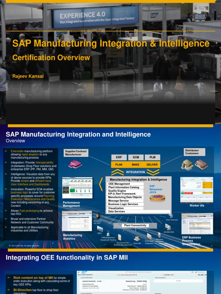 SAP Manufacturing Integration & Intelligence Certification Overview ...