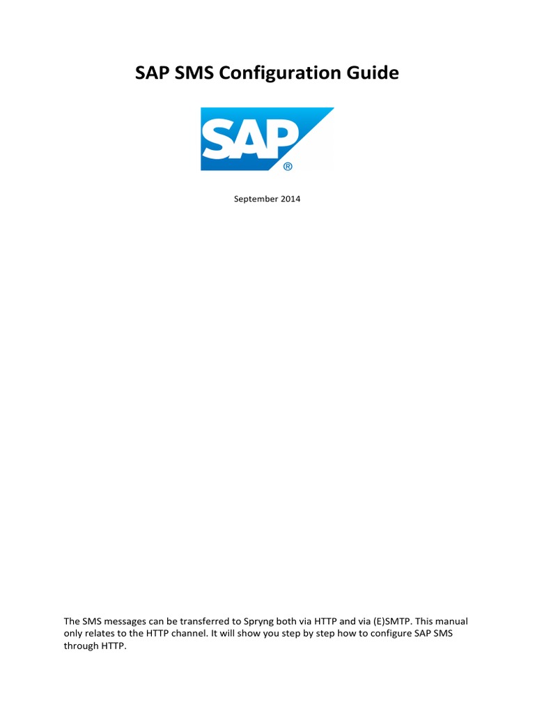 SAP Spryng SMS Configuration Guide | PDF | Hypertext Transfer Protocol | Proxy Server