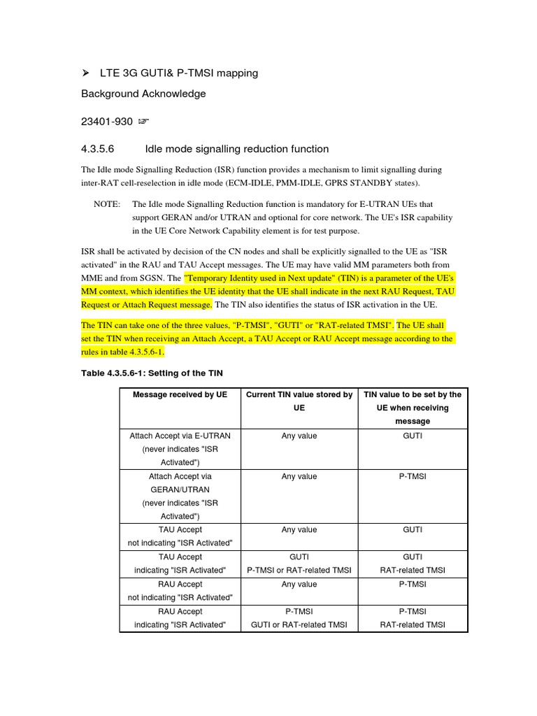 LTE GUTI & P-TMSI Mapping Guide | PDF | Networking Standards | Computing