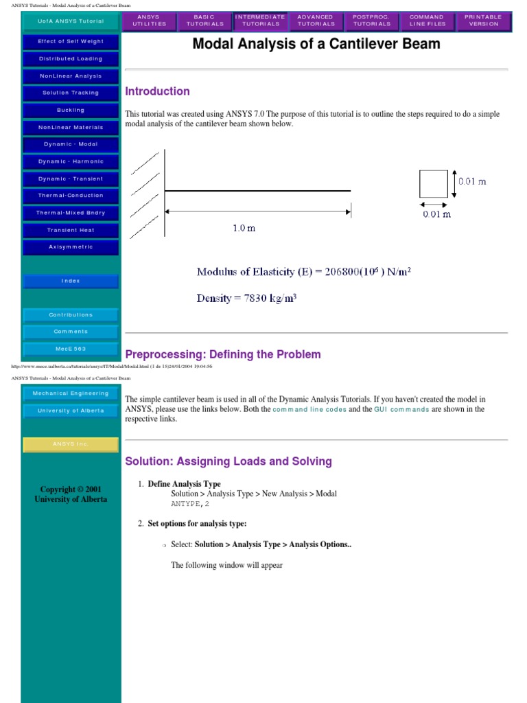 Modal Analysis of A Cantilever Beam | PDF | Normal Mode | Beam (Structure)