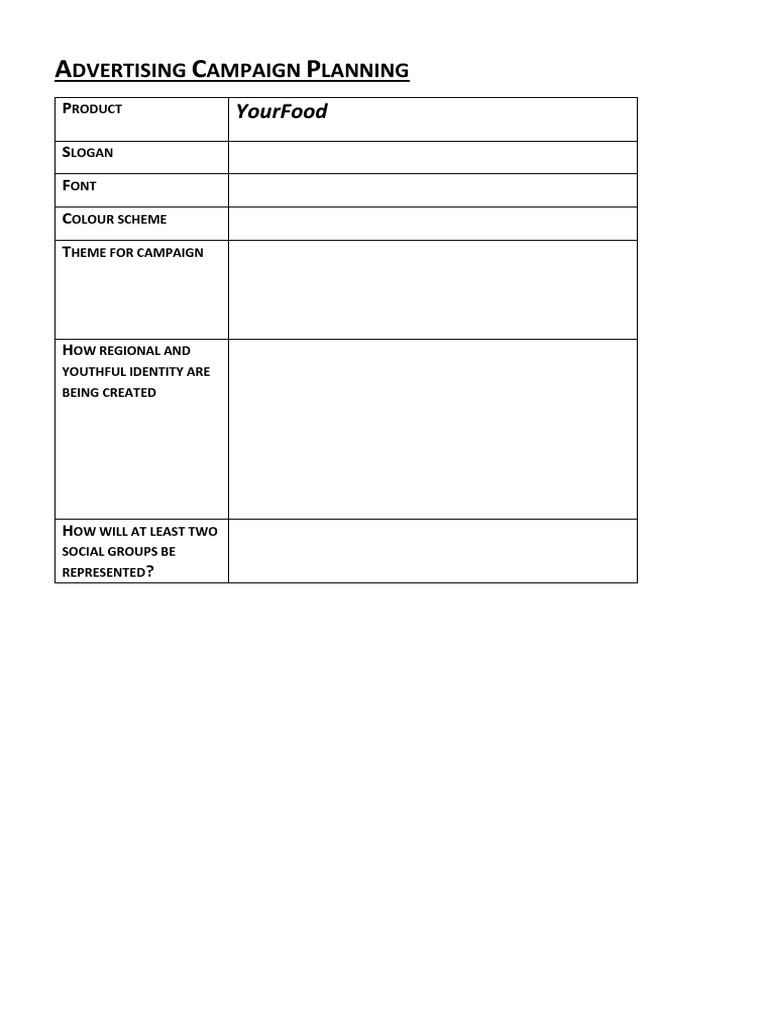 Advertising Campaign Planning | PDF