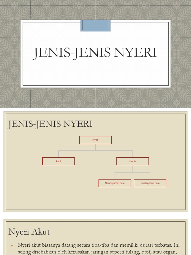 Jenis dan Penanganan Nyeri | PDF