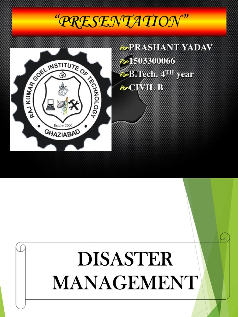 "Presentation": Prashant Yadav 1503300066 B.Tech. 4 Year Civil B | PDF ...