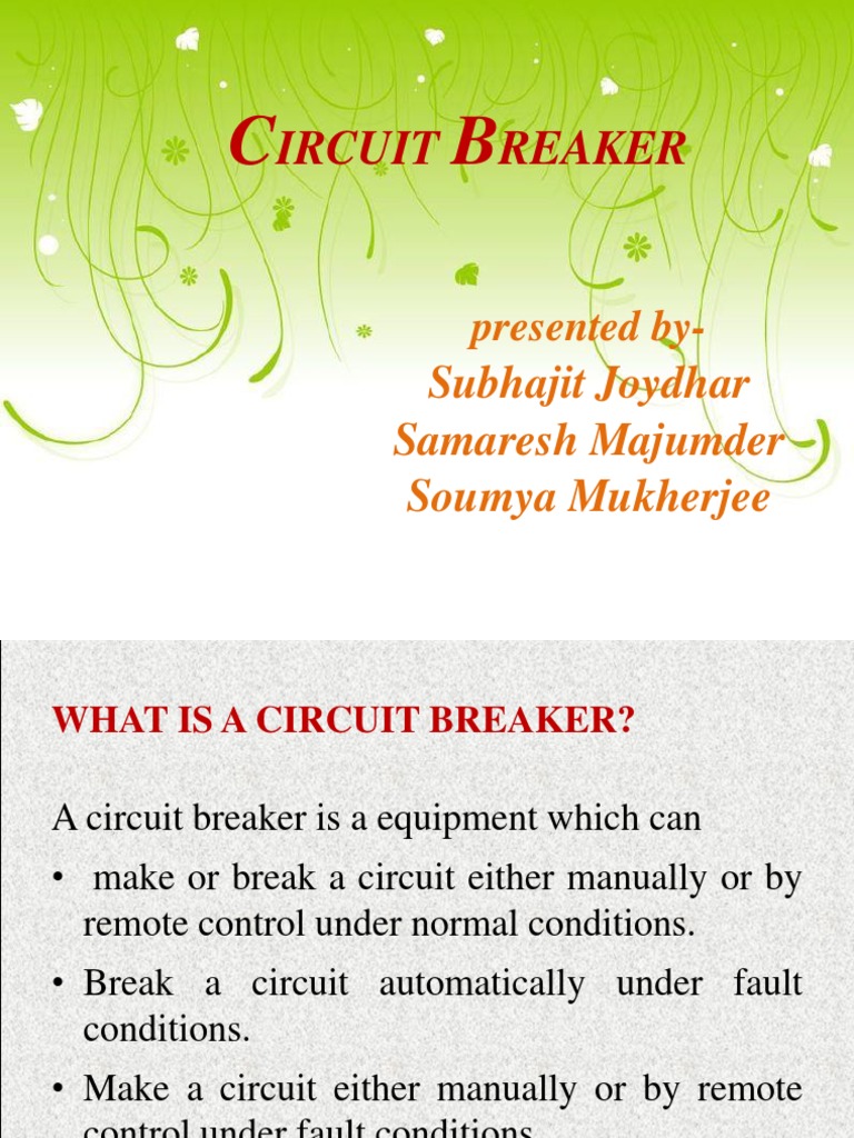 Circuit Breaker Ppt2018 | PDF | Electric Arc | Power (Physics)