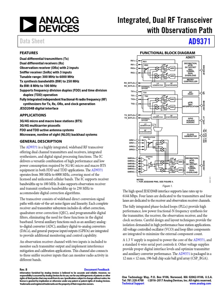 Ad9371 2 PDF | PDF | Analog To Digital Converter | Decibel