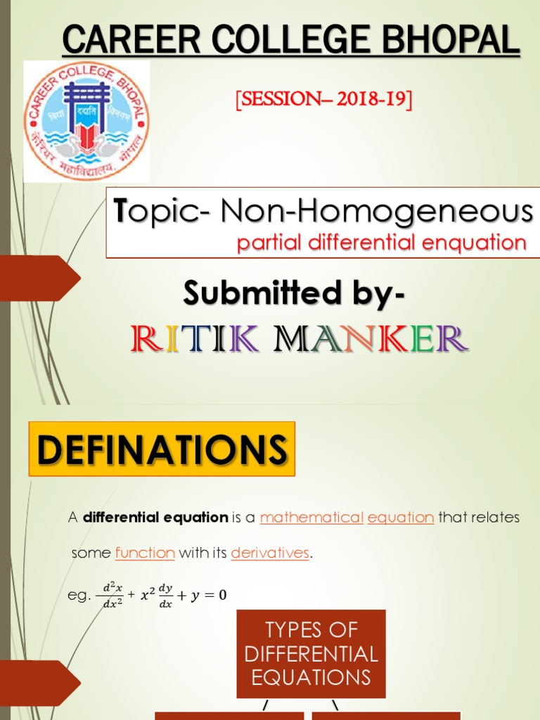 Non-Homogeneous PDEs Explained | PDF | Differential Equations | Equations