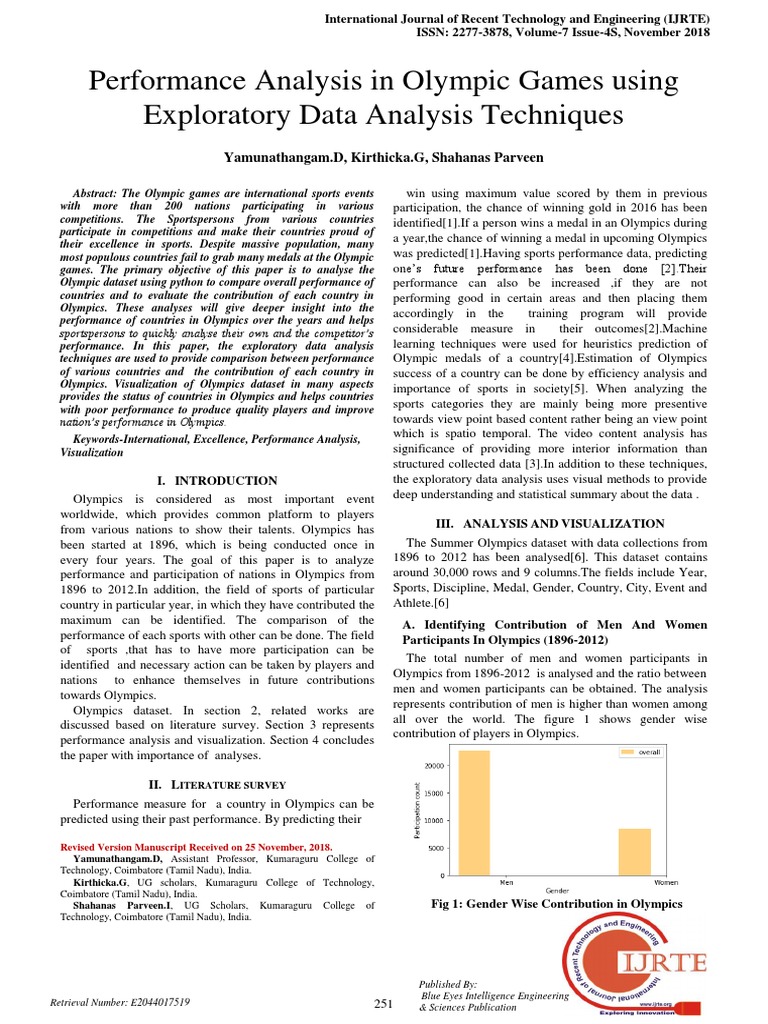 Performance Analysis in Olympic Games Using Exploratory Data Analysis Techniques | PDF | Data ...