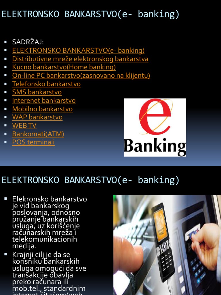 Elektronsko Bankarstvo | PDF