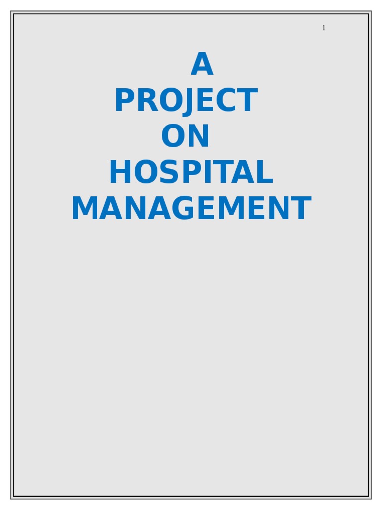 Hospital Management in C Language | PDF | Hospital | C (Programming ...