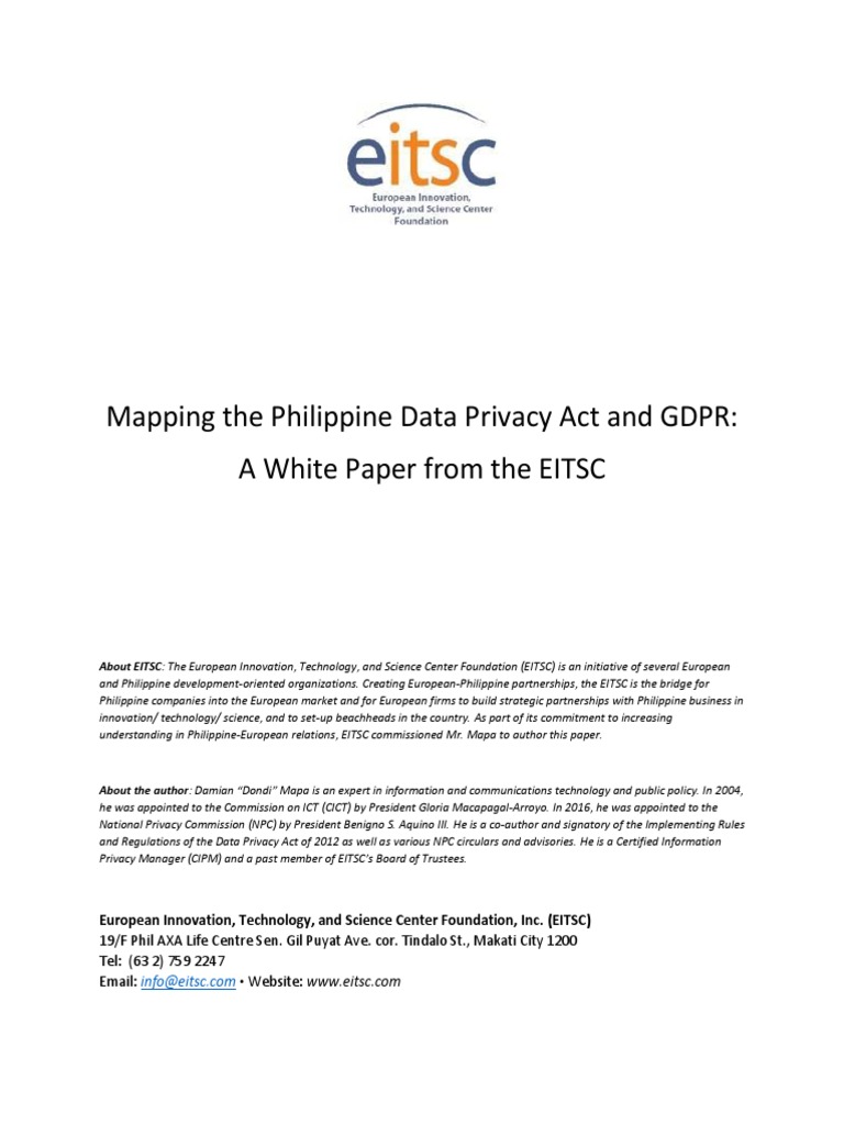 Mapping The DPA and GDPR | PDF | Personally Identifiable Information ...