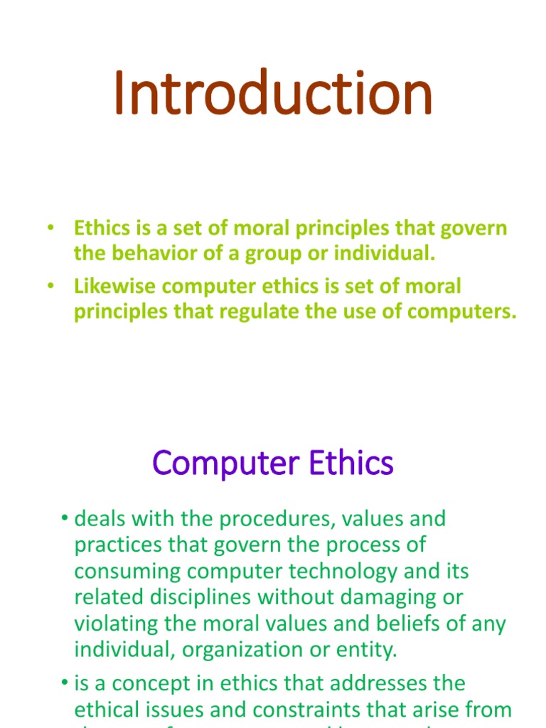 Introduction of Computer Ethics | PDF