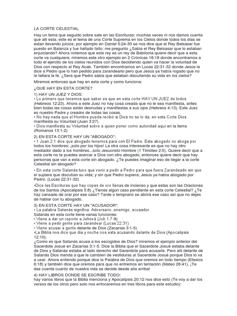 La Corte Celestial | PDF | Cristo (título) | Satán
