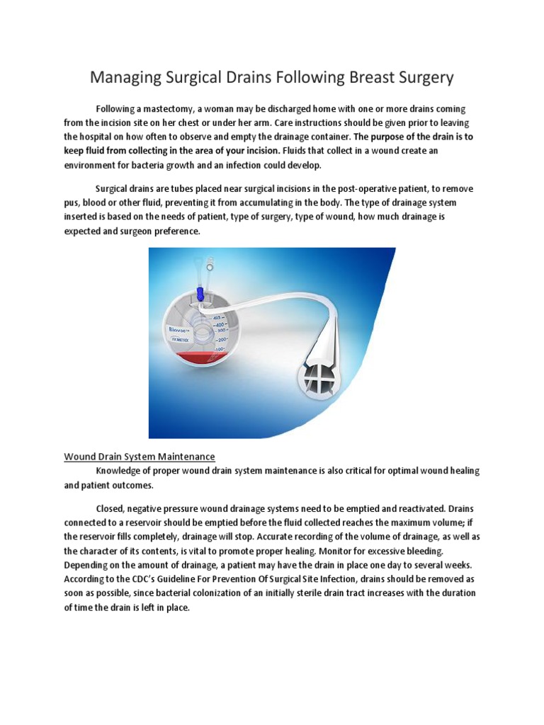 Biovac Drain | PDF | Mastectomy | Surgery