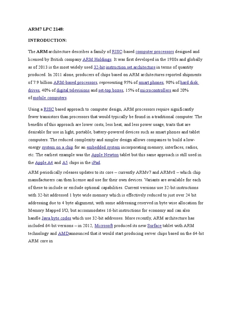 Arm7 LPC 2148 | PDF | Arm Architecture | General Packet Radio Service
