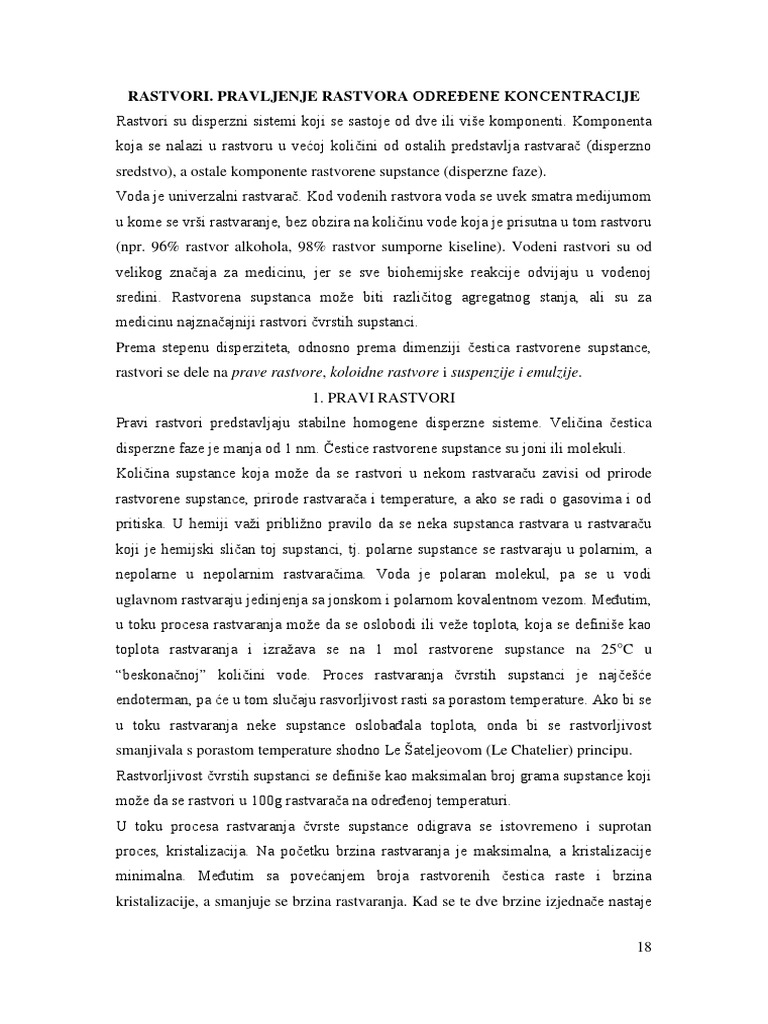 Rastvori, PH, Puferi - Zadaci | PDF