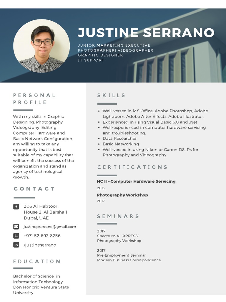 Justine Serrano: Personal Profile Skills | PDF | Marketing | Digital ...