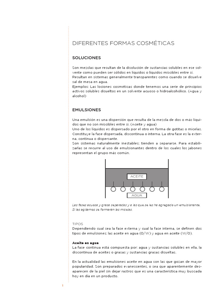 Formas Cosméticas: Emulsiones y Suspensiones | PDF | Liposoma | Emulsión
