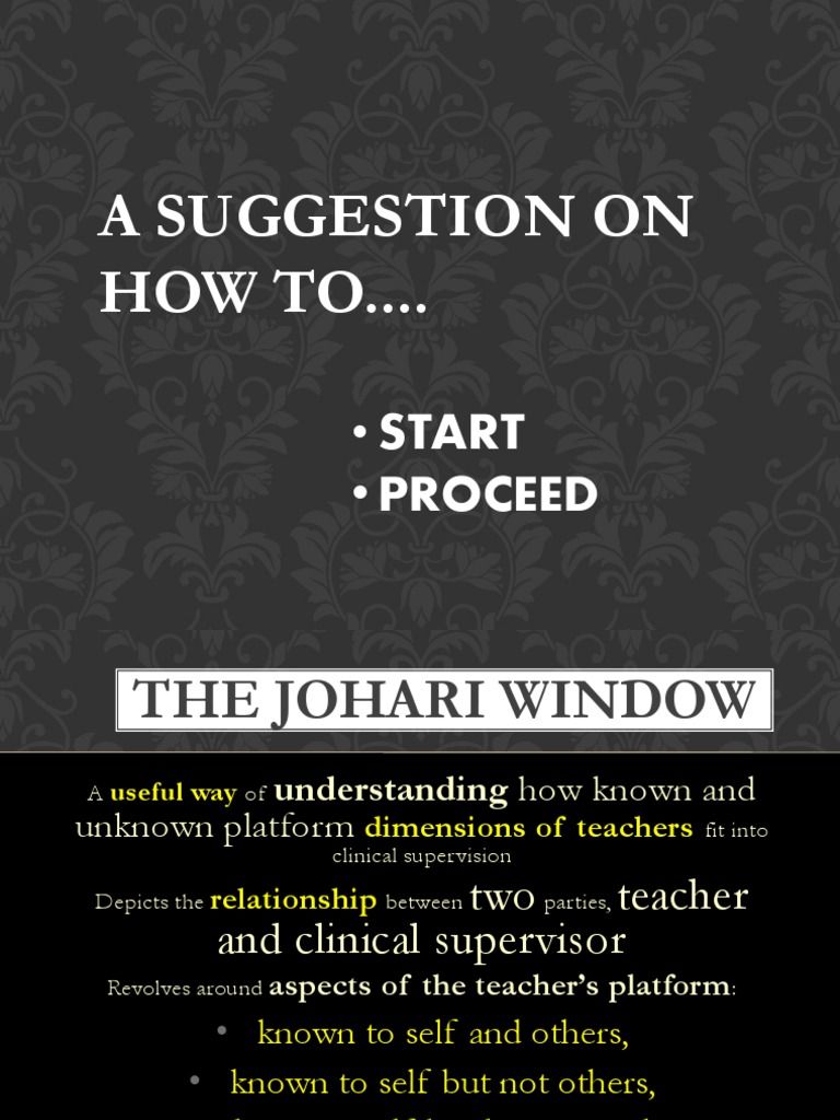 A Suggestion On HOW TO.... : - Start - Proceed | PDF
