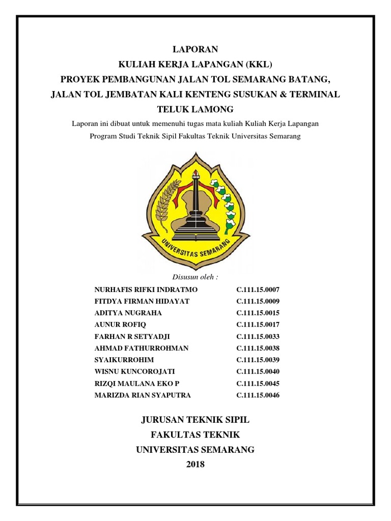 Laporan KKL Teknik Sipil USM | PDF | Teknologi & Rekayasa