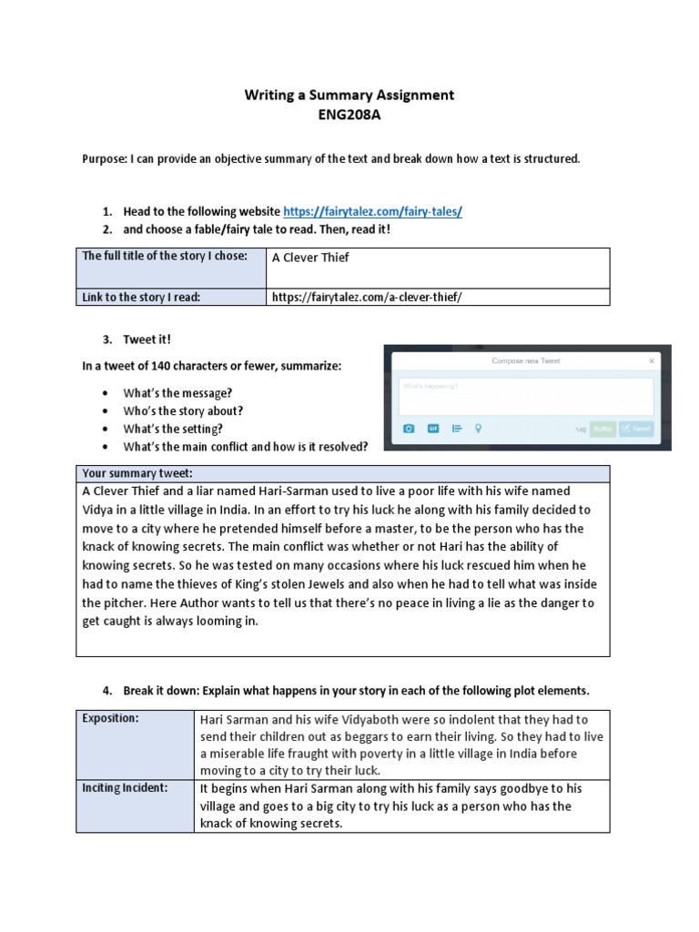 1.08 Write A Summary Assignment | PDF
