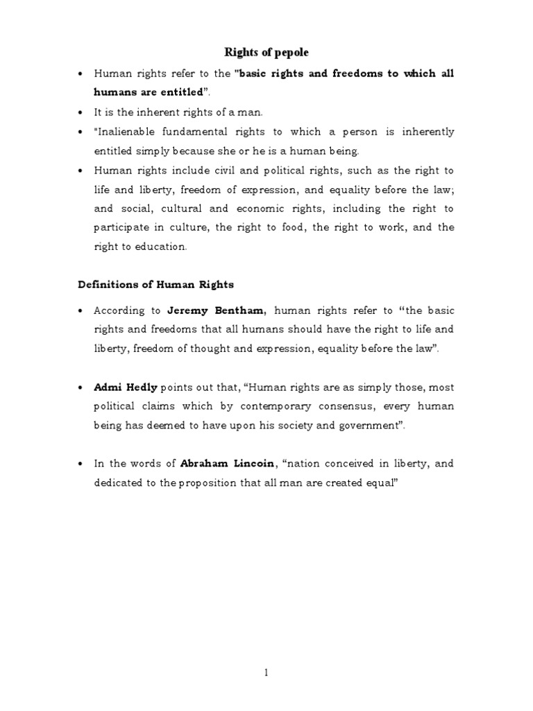 Unit 1 Introduction To Human Rights | PDF | Human Rights | Civil And ...