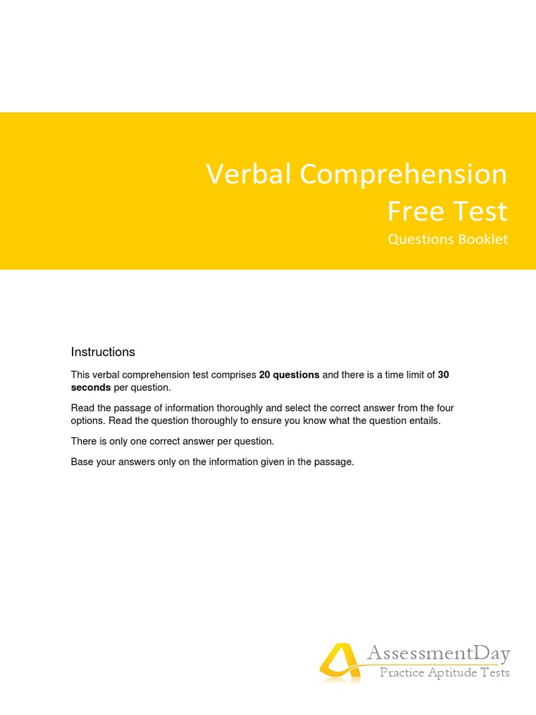 VerbalComprehensionTestfree Questions | PDF | Coptic Orthodox Church Of ...