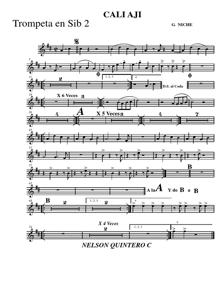 CALI AJI Trompeta en Sib 2 PDF | PDF | Calligraphie latin | Graphèmes